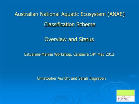 Ppt Australian National Aquatic Ecosystem Anae Classification