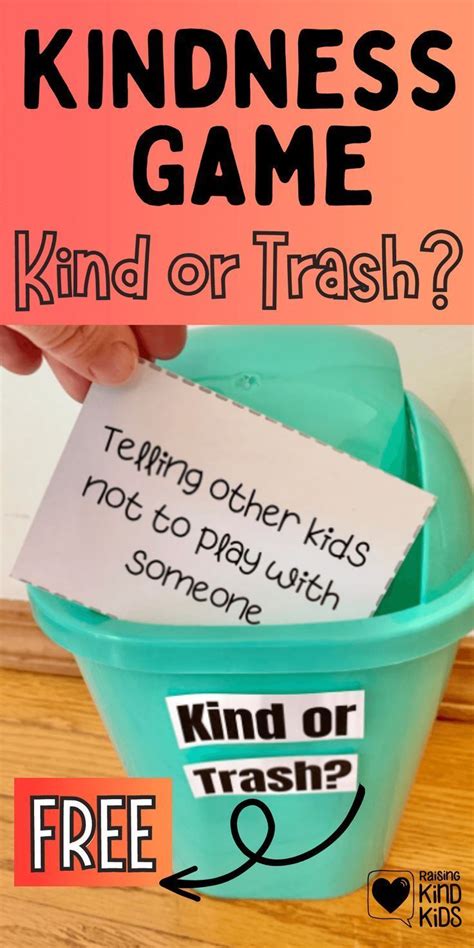 Trash Or Kindness Game To Understand Kindness Kindness Lessons