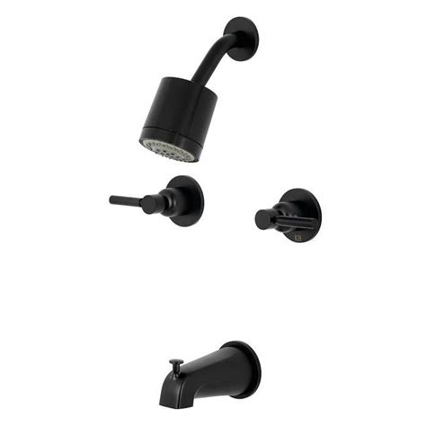 Concord Tub And Shower Faucet With 2 Handles Matte Black