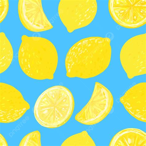 Lemon Fruit Print Illustration Wallpaper Background Design Decor