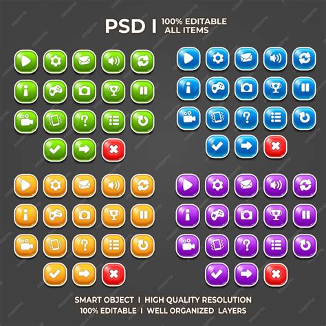 Premium Psd Set Of Game Ui Game Ui Set Game Ui Button Game Button