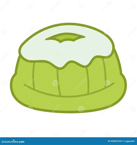 Kue Putu Ayu Vector Icon Illustration Putu Ayu Cake Illustration