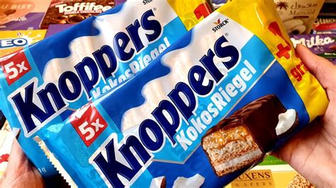 Chocolate Bar Knoppers 1 With Coconut Unwrapping Youtube