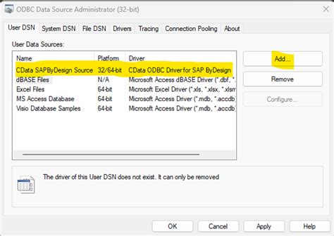 solved how to configure cdata odbc drive for sap bydesign sap