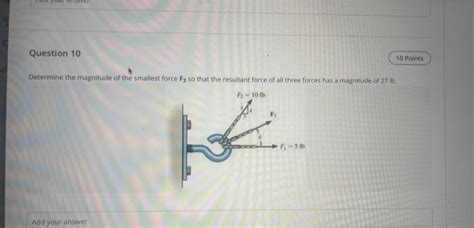 [solved] Determine The Magnitude Of The Smallest Force