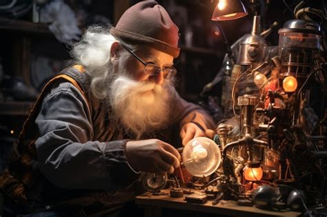 A Quickwitted Gnome Inventor Creating Ingenious Gadgets Generative Ai Premium Ai Generated Image