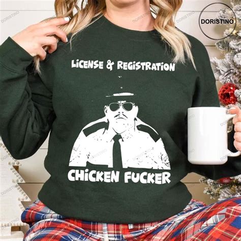 White And Black Design License And Registration Chicken Fucker Limited