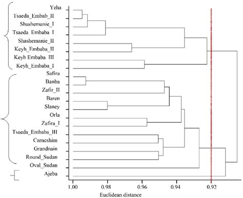dendrogram generated based on unweighted pair group method with