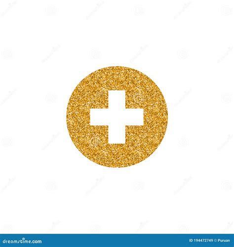 Gold Glitter Icon Plus Sign Stock Vector Illustration Of Technology