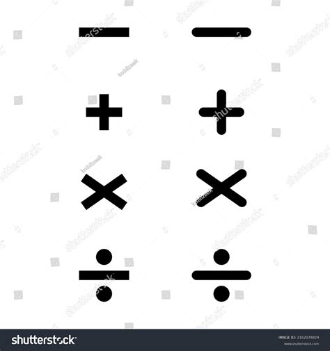 Set Plus Minus Multiply Devide Mathematics Stock Vector Royalty Free