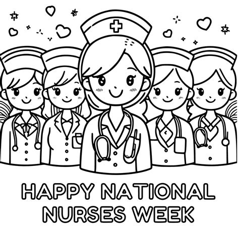 Nurses Week Coloring Pages Coloringlib