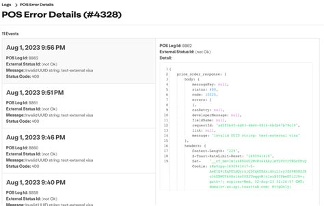 POS Error Logs Lunchbox Changelog