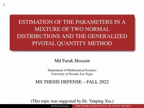 Pdf Estimation Of The Parameters In A Mixture Of Two Normal