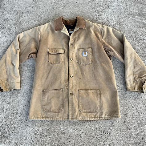Vintage 1980s Carhartt Chore Coat Blanket Lined Depop
