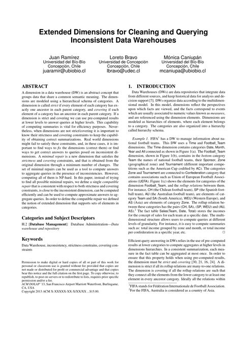 Pdf Extended Dimensions For Cleaning And Querying Inconsistent Data