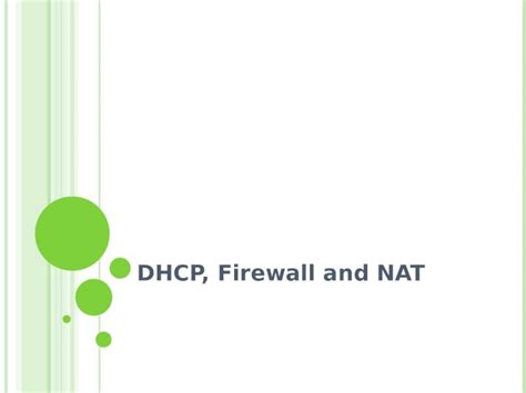 Ppt Dhcp Firewall And Nat Dhcp Dynamic Host Configuration Protocol Dokumen Tips