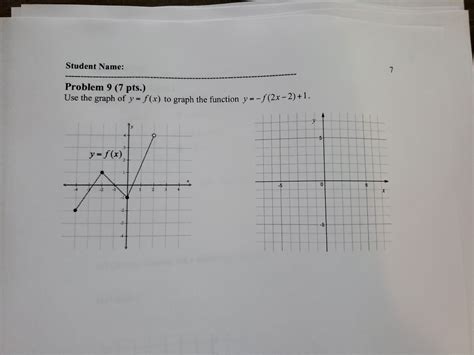 Solved Student Name Problem Pts Use The Graph Of Chegg