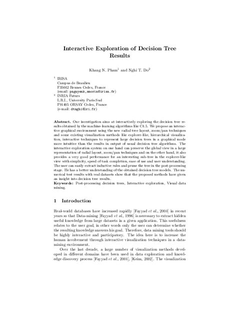 Pdf Interactive Exploration Of Decision Tree Results