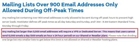 hostgator email sending limits how many can i send