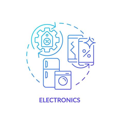 2d Blue Gradient Icon Electronics Concept Simple Isolated Vector C2c Thin Line Illustration