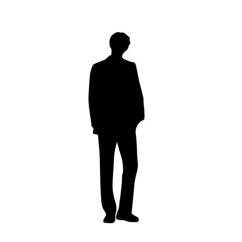 Silhouette Man Standing Vector Illustration 23547789 Vector Art At Vecteezy