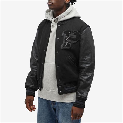 Polo Ralph Lauren Lined Varsity Jacket Polo Black End Us
