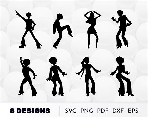 Disco Dancing Silhouette Svg Disco Dancing Svg Disco Dancing Vector