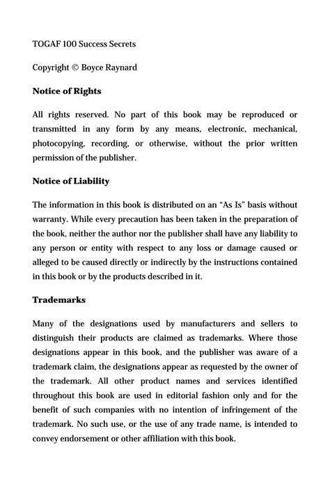 Solution Togaf The Open Group Architecture Framework 100 Success