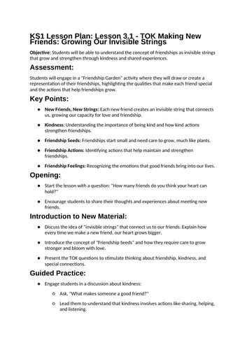 Extended Ks1 4 Lesson Series The Invisible String Hands On And