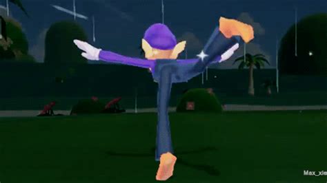 Waluigi Doing Spinning Ballet Move 