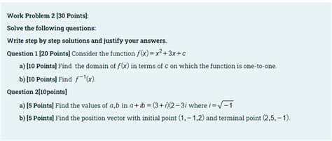 solved work problem 2 [30 points] solve the following