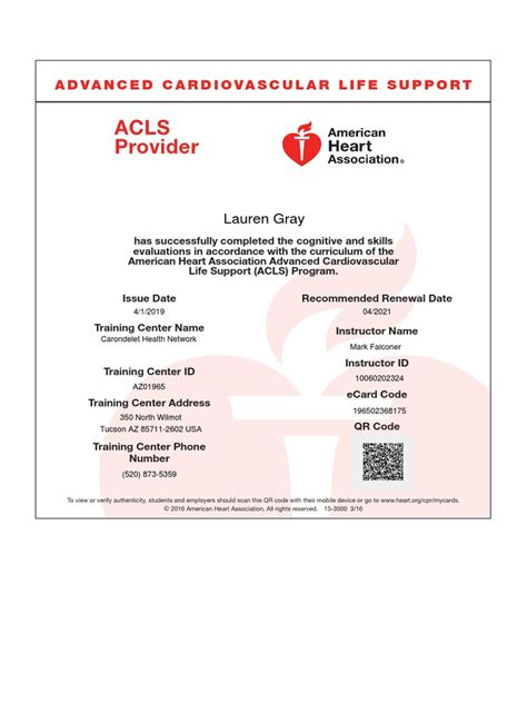 Acls Card Pdf