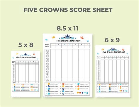 Five Crowns Score Sheet Printable Wordlayouts