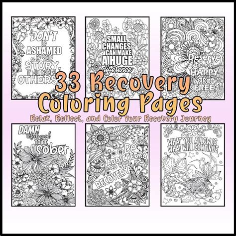 33 Recovery Coloring Pages Motivational Quotes Printable Pdf Etsy