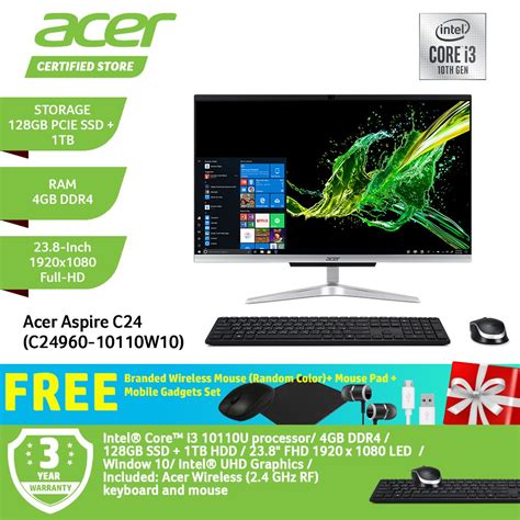 Acer Aspire C C W All In One Pc Dq Bd Sm Ci U Gb Gb Tb Inch