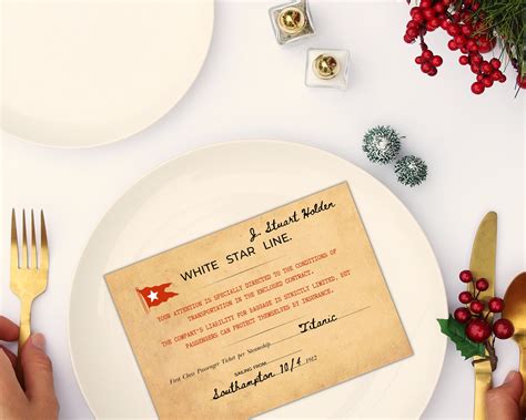 Titanic Bordkarte Druckbare Vorlage Bearbeitbare Hochzeitseinladung