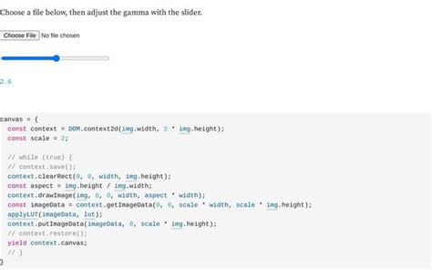 real time gamma adjustment in javascript max ciotti observable