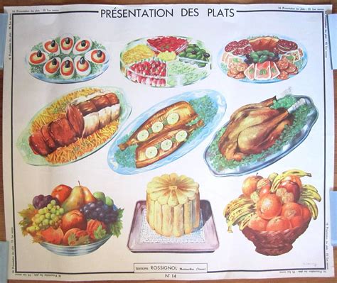 French Vintage School Poster France Restaurant Food Chef Kitchen 165
