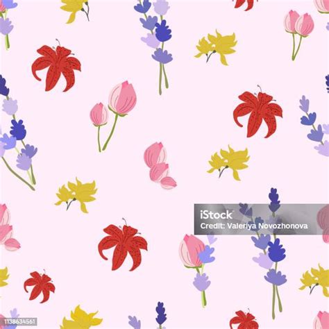 심플한 스타일의 플라워 패턴 완벽 한 패턴입니다 벡터 일러스트입니다 0명에 대한 스톡 벡터 아트 및 기타 이미지 0명 귀여운 꽃 식물 Istock