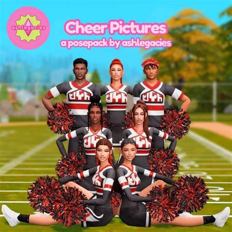 Cheer Pictures Posepack Ashlegacies Sims 4 Teen Sims 4 Characters