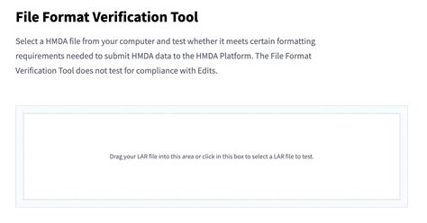file format verification tool hmda documentation