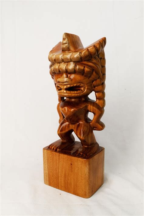 Personalized Authentic Hawaiian Warrior God Tiki Statue Etsy
