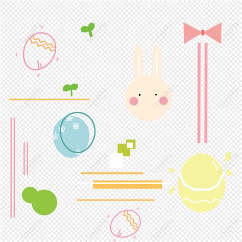 Easter Bunny Egg Geometric Texture Art Clipart Pink Vector Light