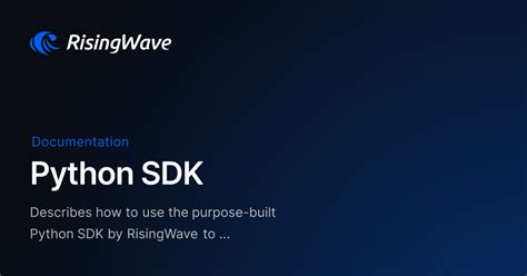 Python Sdk Risingwave
