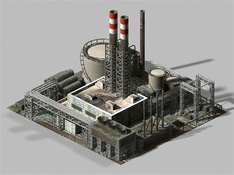 Heterogeneous Building Chemical Plant 3d Cgtrader
