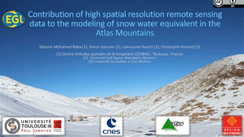 Pdf Contribution Of High Spatial Resolution Remote Sensing Data To The Modeling Of Snow Water