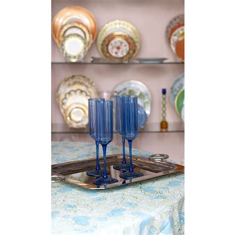 Blue Flutes For Champagne