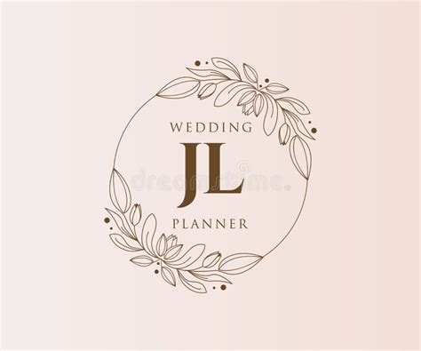 Jl Initials Letter Wedding Monogram Logos Collection Hand Drawn Modern