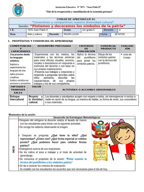 Decoramos Los Simbolos Patrios Pdf Aprendizaje