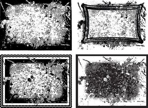 Four Black And White Grunge Frames With A Square In The Middle Four Square Frames With Grunge